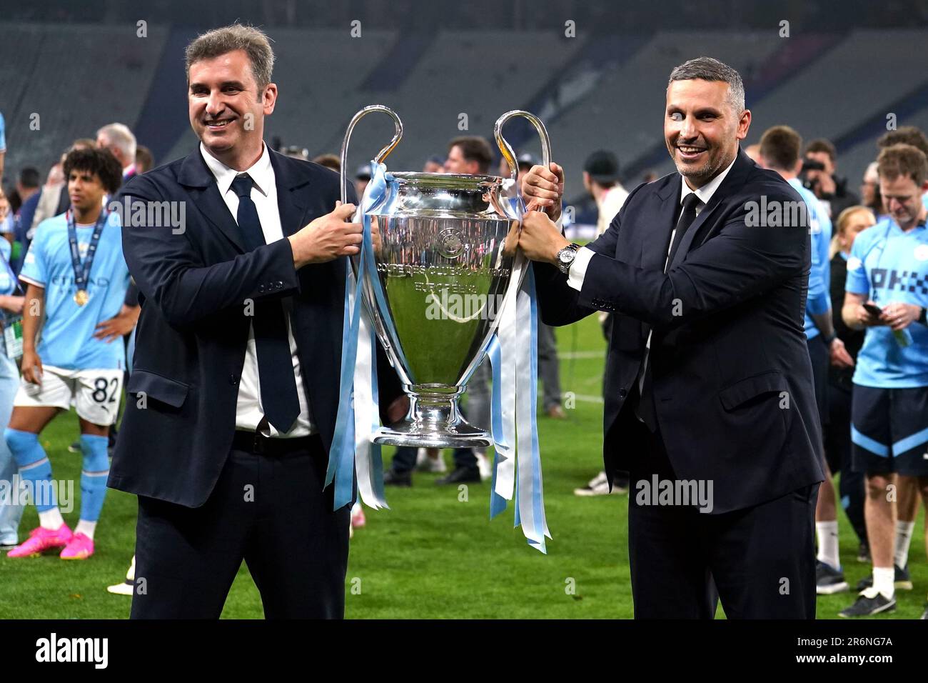 Manchester City CEO Ferran Soriano (left) and chairman Khaldoon Khalifa ...