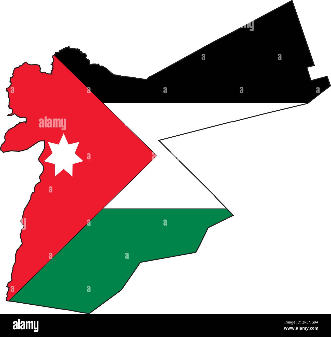 Illustration Vector of a Map and Flag from Jordan Stock Vector Image ...