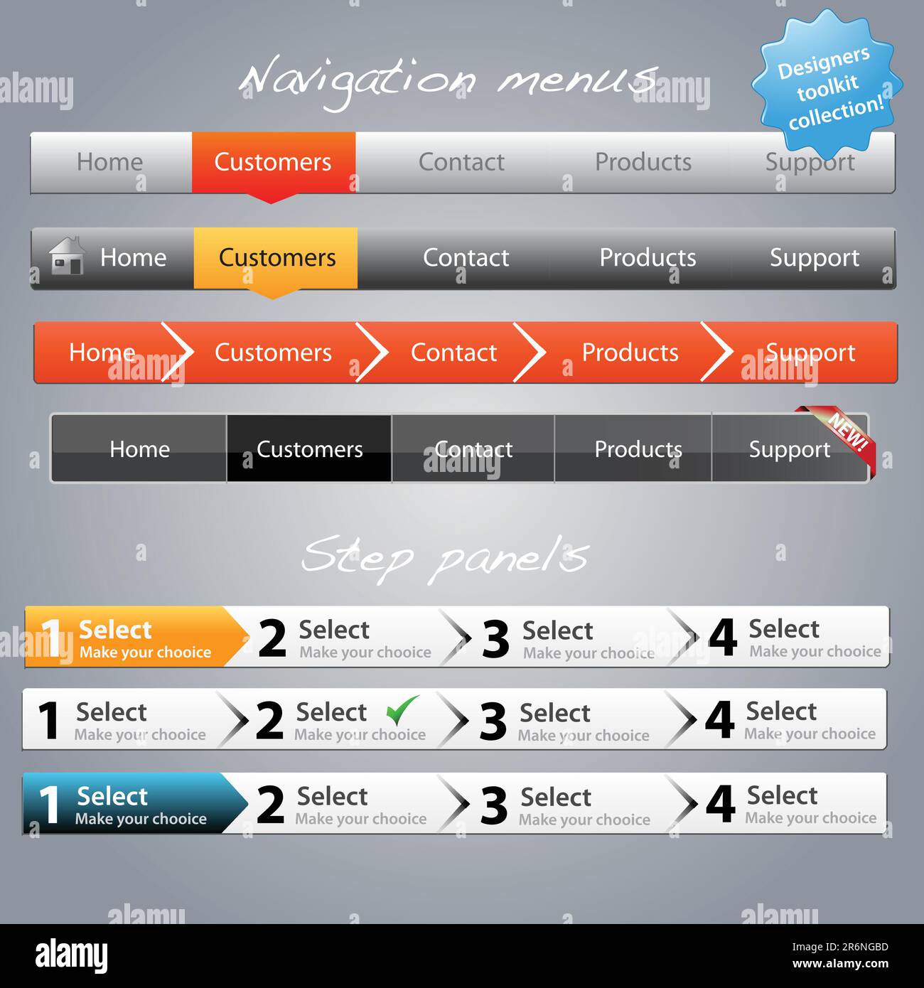Designers toolkit series - Navigation menus Stock Vector Image & Art ...