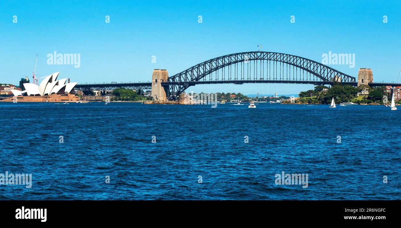 Sydney Opera House and Harbour Bridge from Darling Harbour, New South ...
