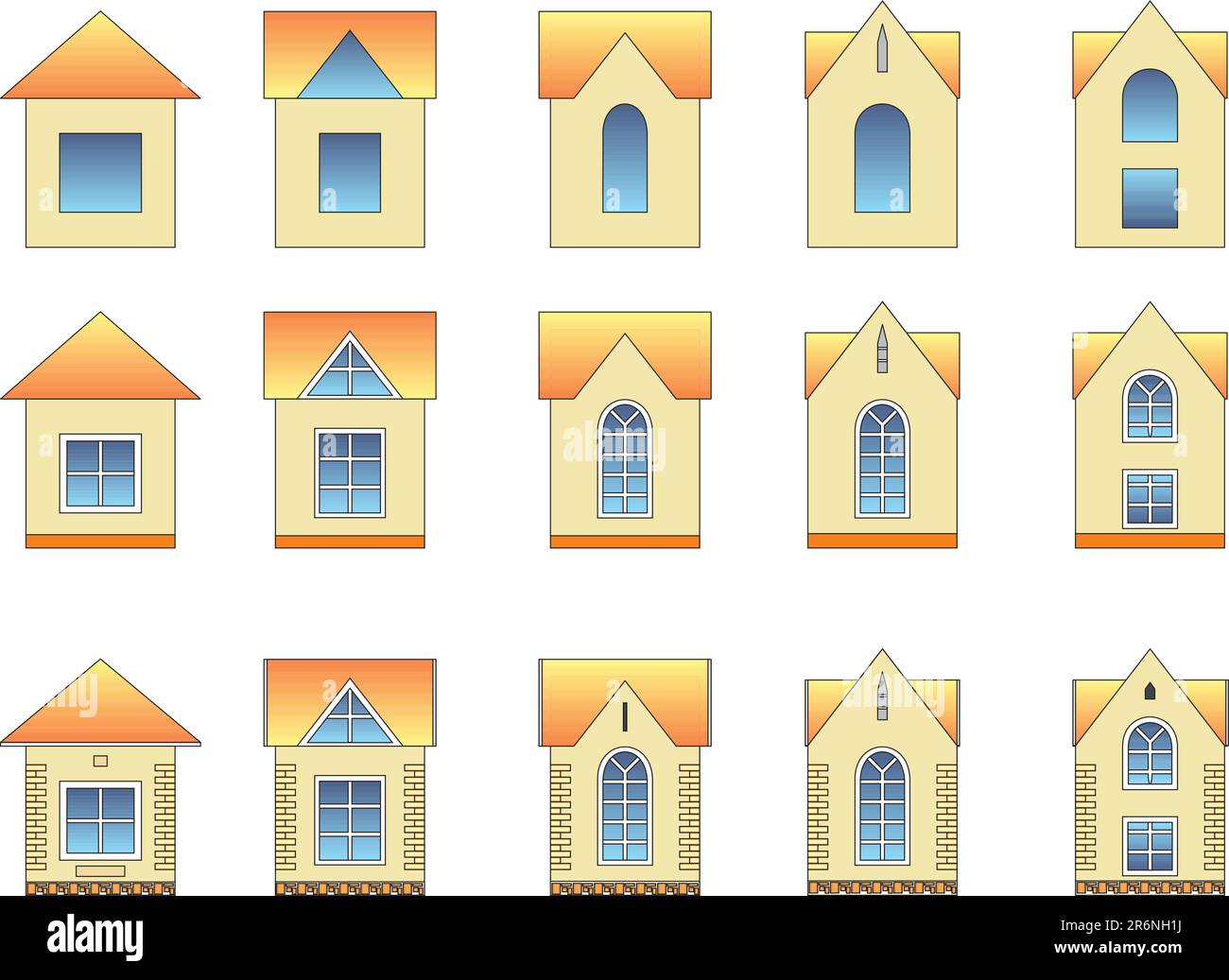 Set of different style house images with different detailing. Please ...