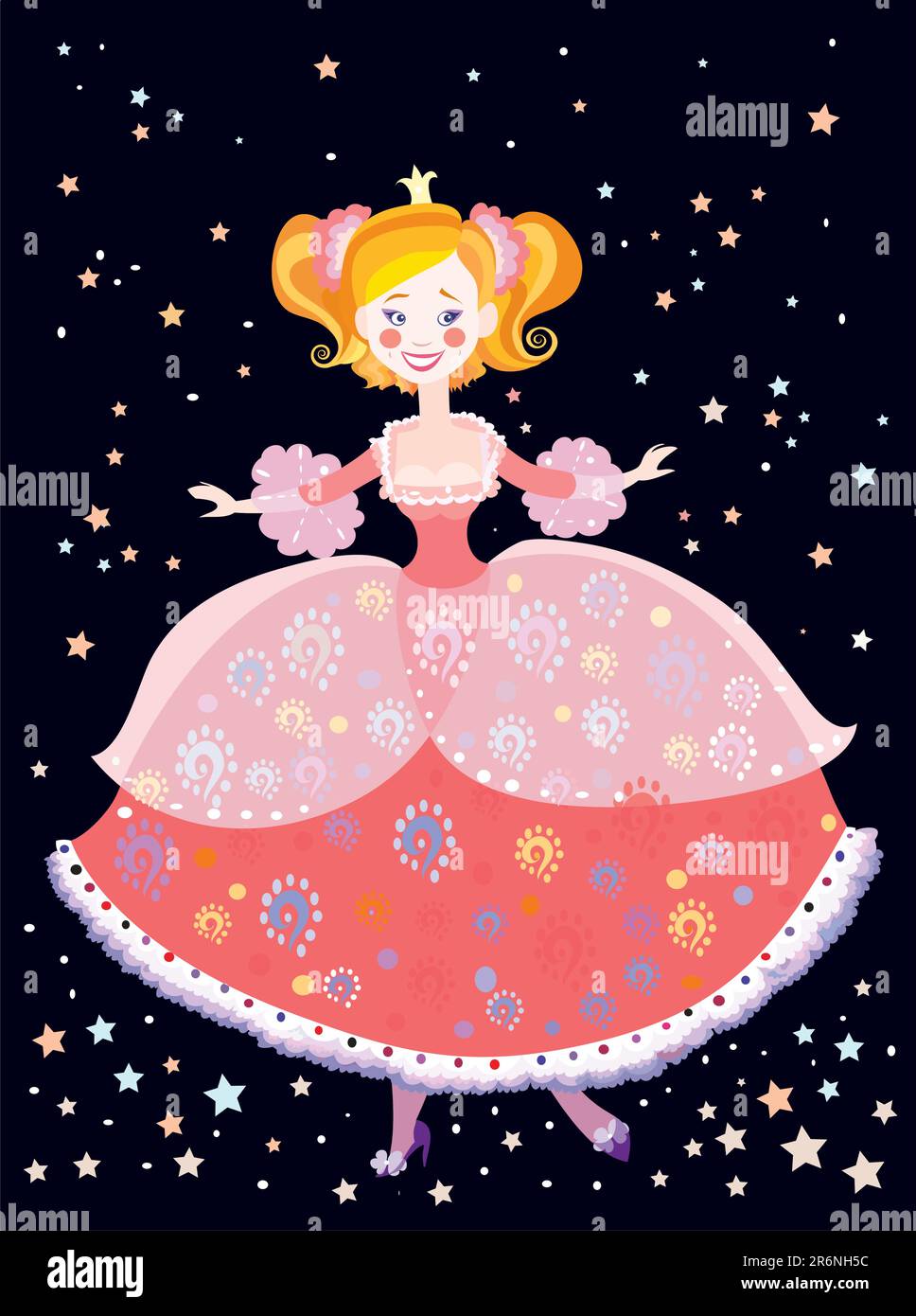 Fine princess in wonderful rose dress Stock Vector Image & Art - Alamy