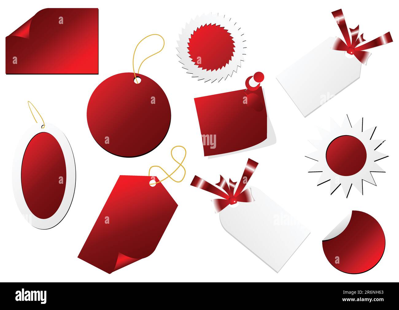 Promo tags with different shapes over white background Stock Vector ...