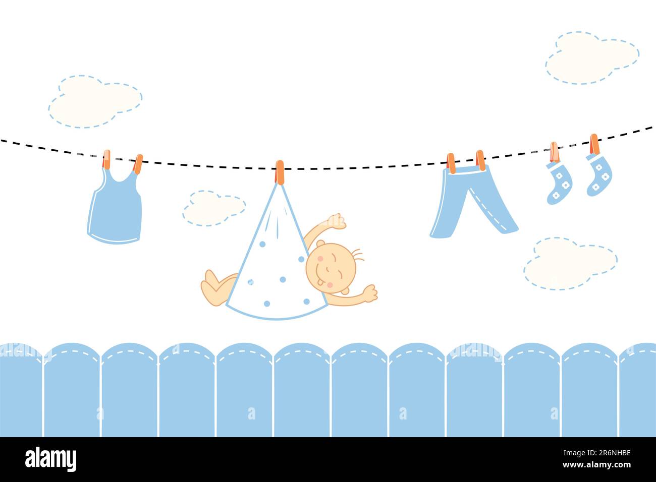 illustration of baby boy arrival announcement card Stock Vector Image ...