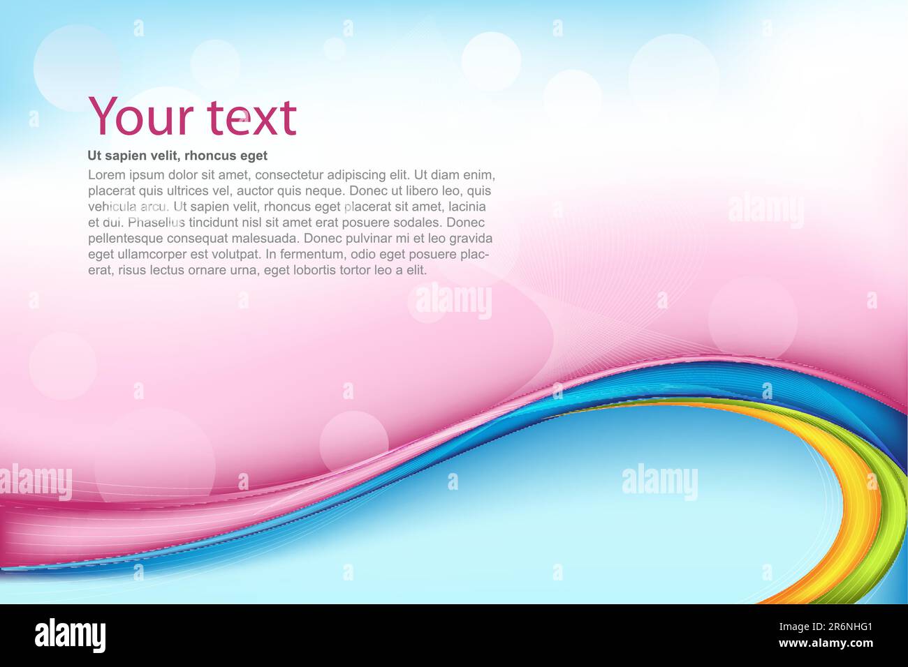 illustration of abstract colorful wavy vector background with sample ...