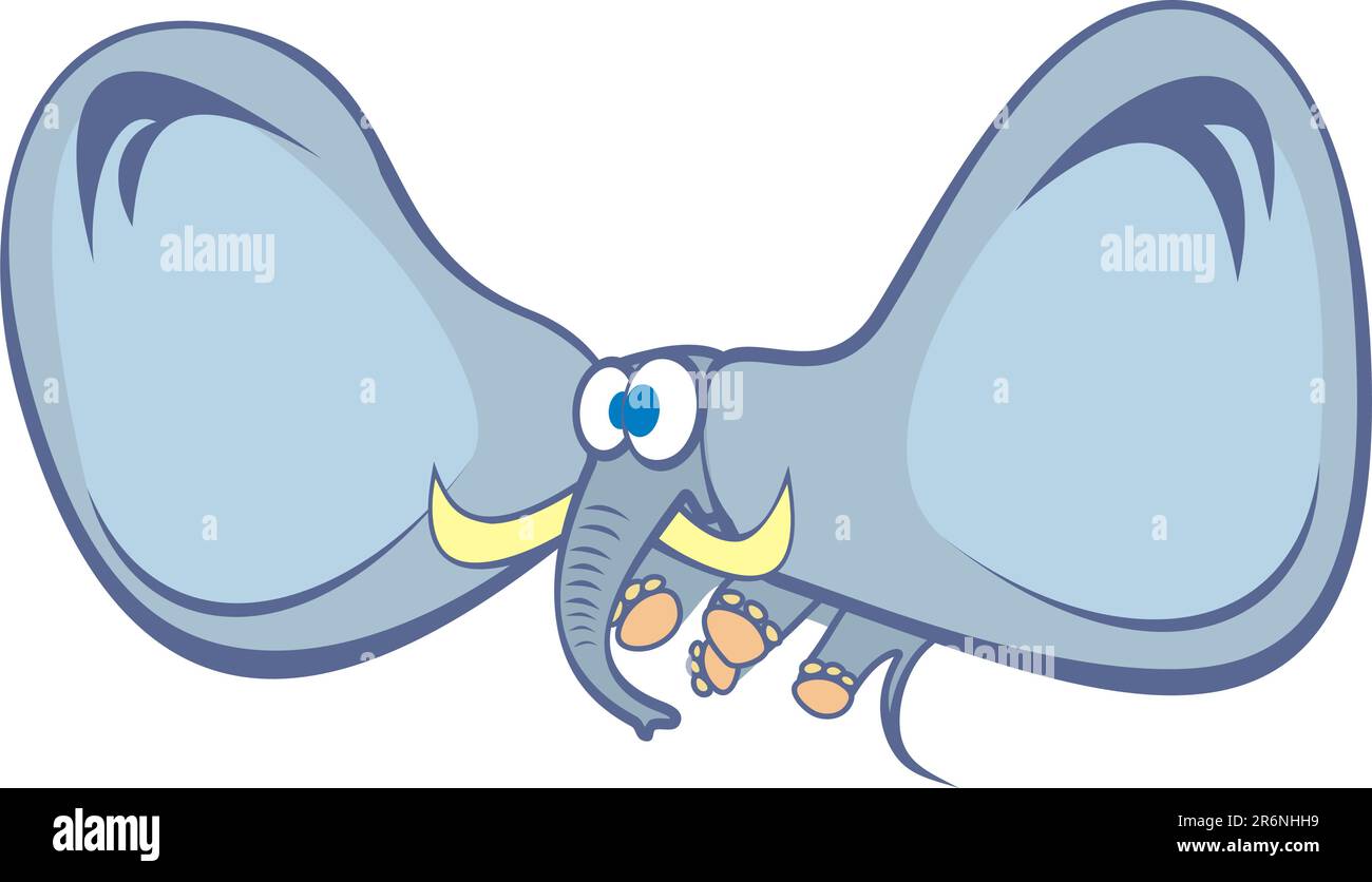 Illustration of the elephant flying and surprised Stock Vector Image ...