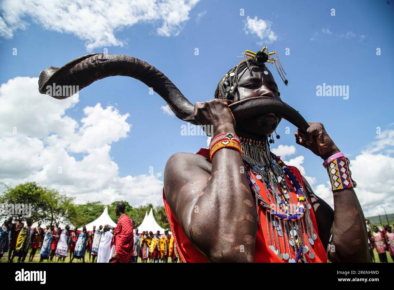 Narok, Kenya. 10th June, 2023. A Maasai man wearing their traditional ...