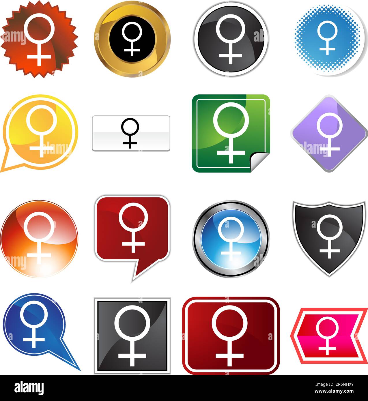 Set of 16 icons for the Venus planetary sign Stock Vector Image & Art ...