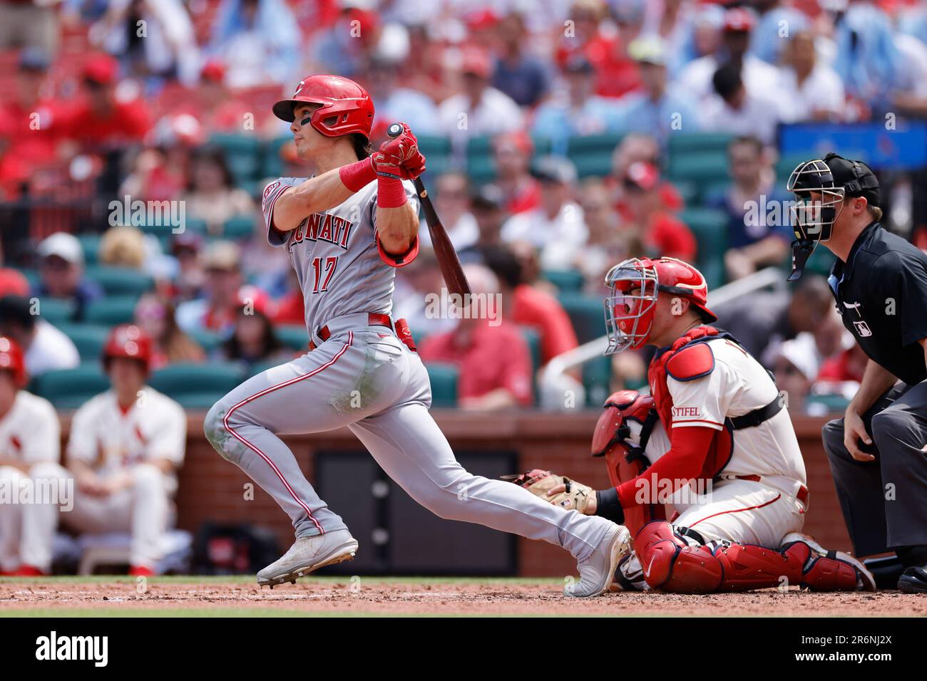 ST. LOUIS, MO - JUNE 10: Cincinnati Reds left fielder Stuart Fairchild ...
