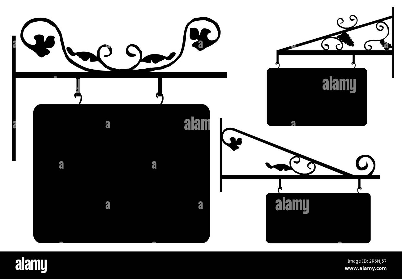 vector set of vintage signboards Stock Vector Image & Art - Alamy
