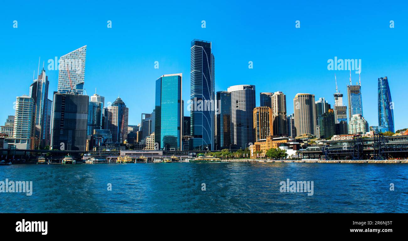 Sydney Cityscape across the Darling Harbour with high rise office ...