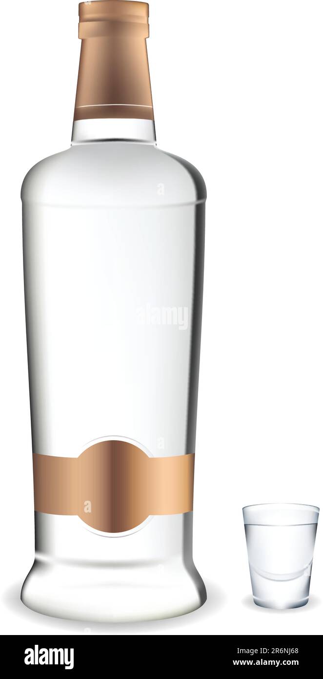 Bottle and glass of vodka. Vector illustration Stock Vector Image & Art ...