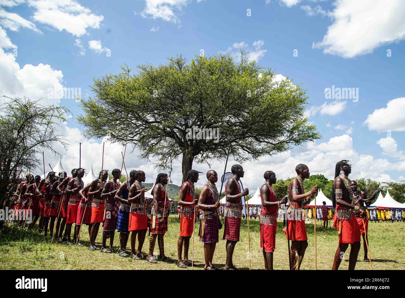 Narok, Kenya. 10th June, 2023. Maasai men wearing their traditional ...