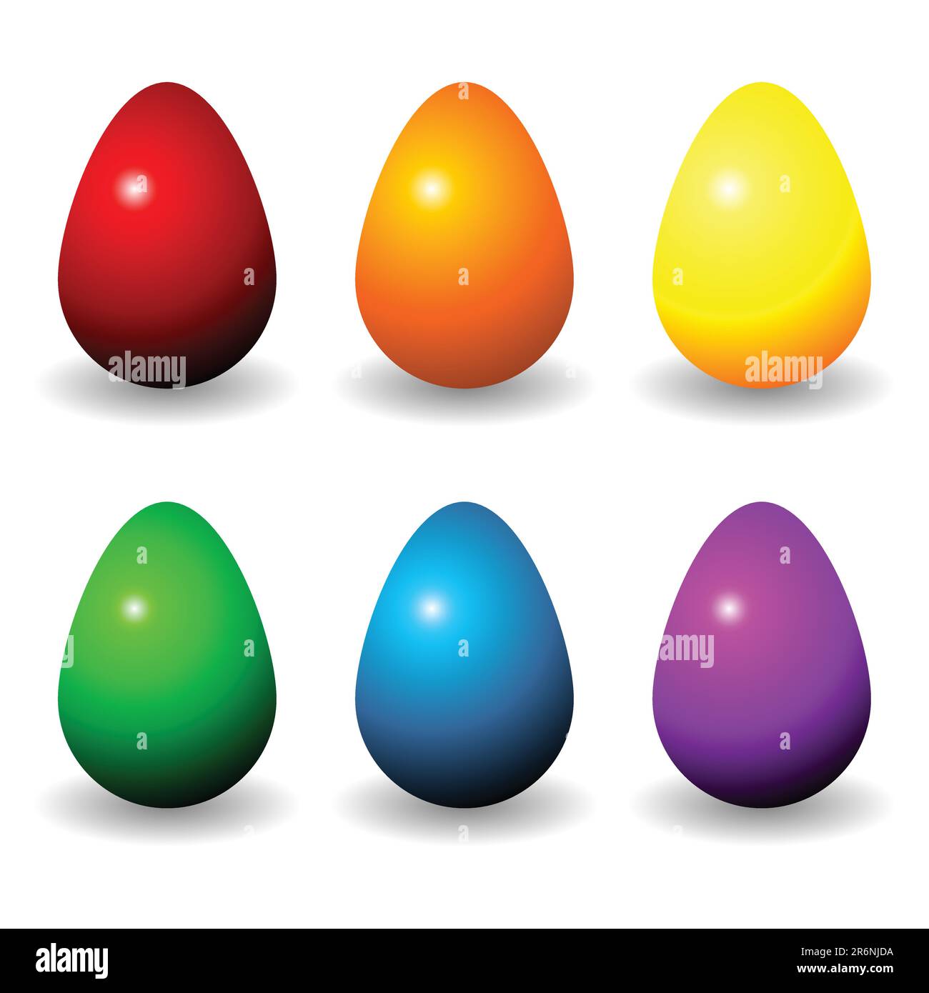 Easter eggs with different colors over white background Stock Vector ...