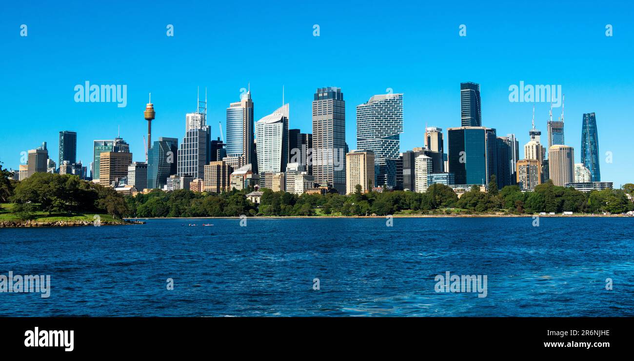 Sydney Cityscape across the Darling Harbour with high rise office ...
