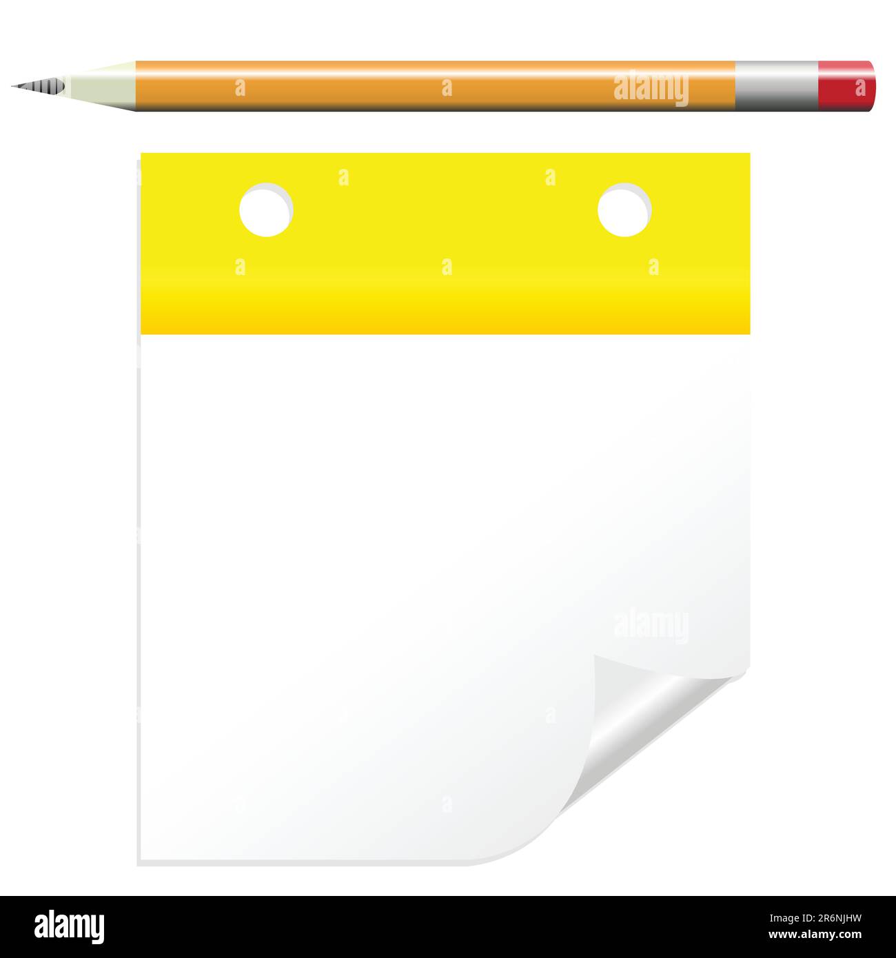 Post it note with pencil isolated over white Stock Vector Image & Art ...