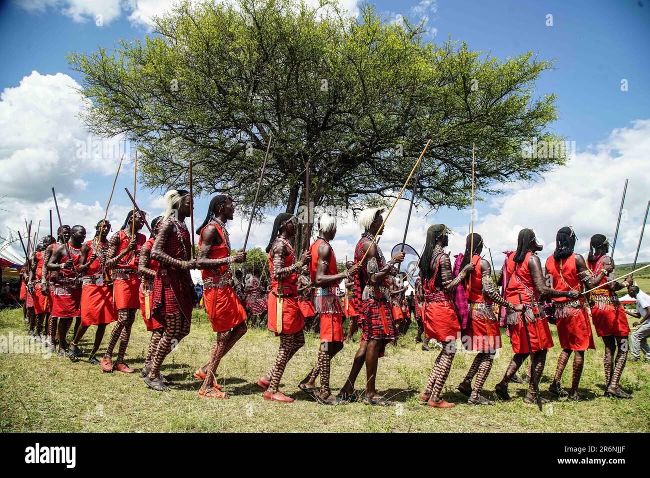Narok, Kenya. 10th June, 2023. Maasai men wearing their traditional ...