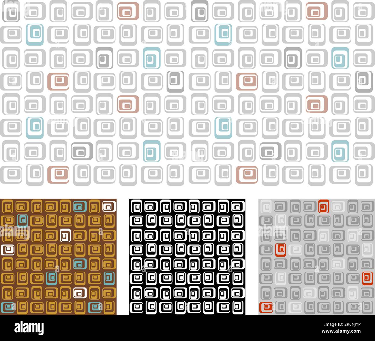 abstract retro seamless pattern / wallpaper / vector / 4 color variants ...