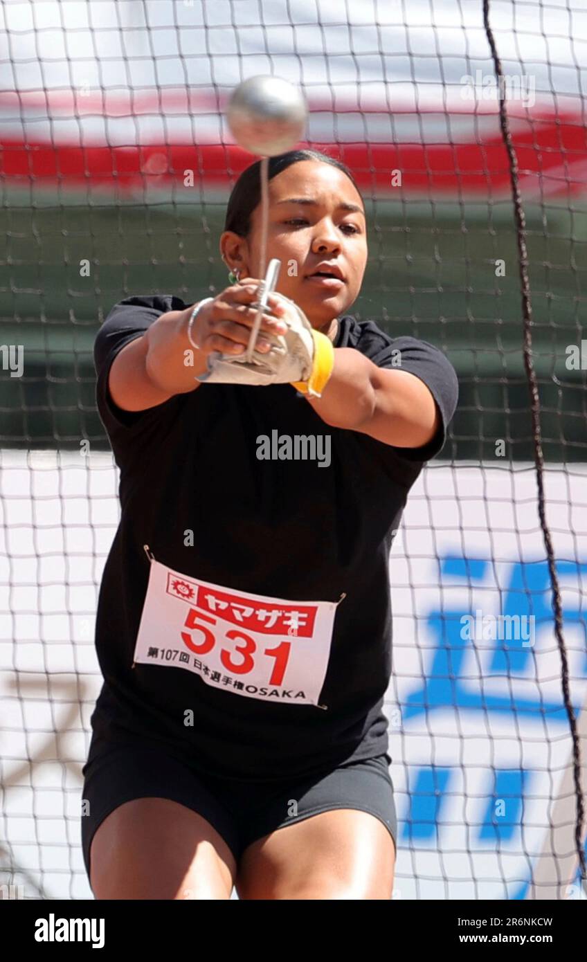 MacArthur Joy Iris of Japan competes during women's hammer throw of ...