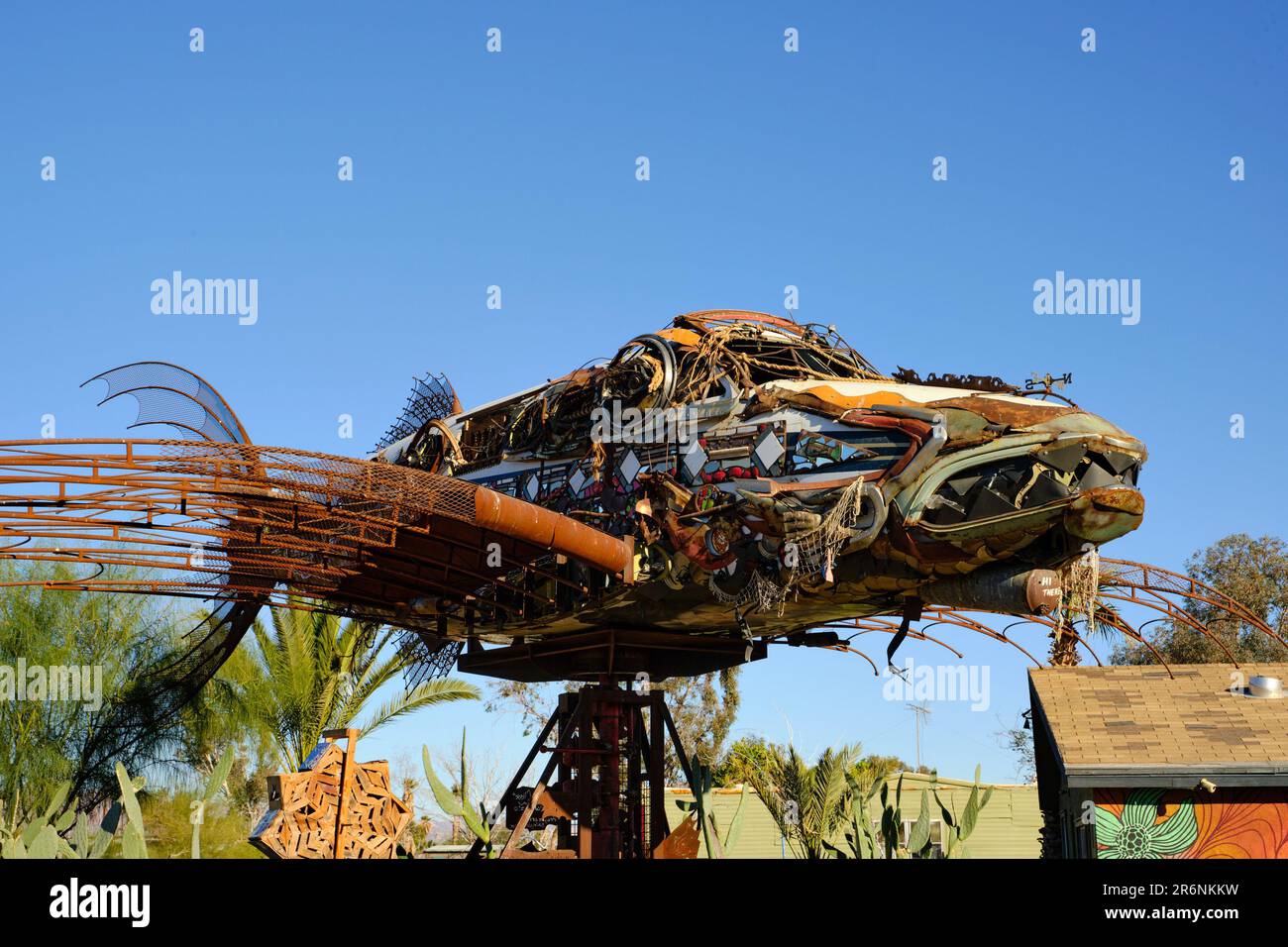 Salton Sea, California, USA. 25th Dec, 2020. Da Vinci Flying Fish art ...