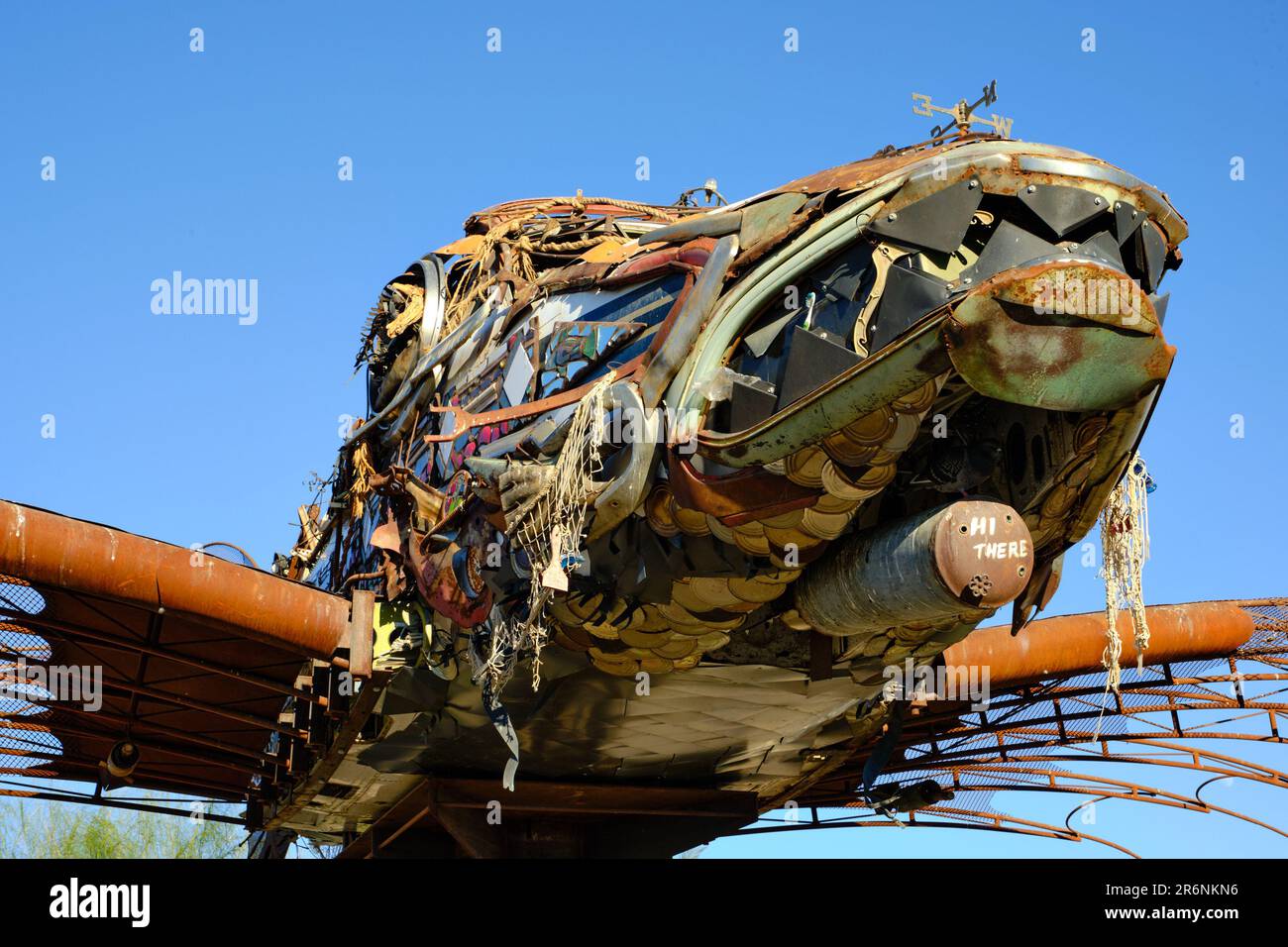 Salton Sea, California, USA. 25th Dec, 2020. Da Vinci Flying Fish art ...