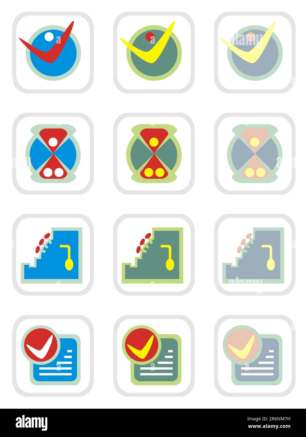 Twelve cartoon icons isolated on a white background Stock Vector Image ...