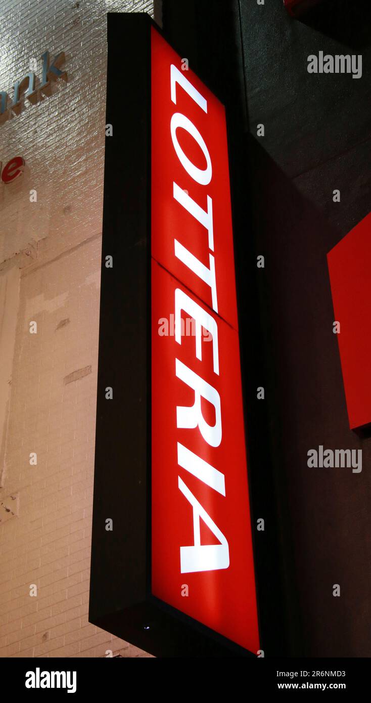 The logo of Lotteria is seen in Shinjuku Ward, Tokyo on June 15, 2022 ...