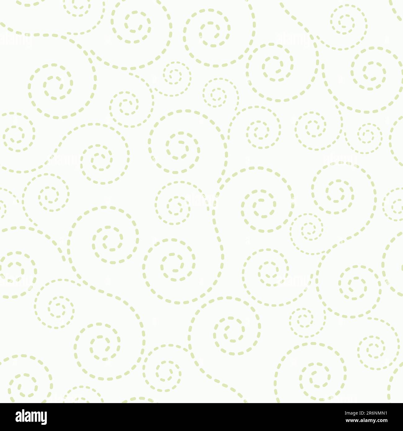 Curls made from the dotted line on a light green background - seamless ...