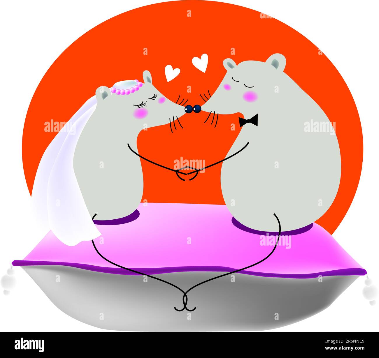 a wedding for two lovely mouse, cartoon, vector, illustration Stock ...