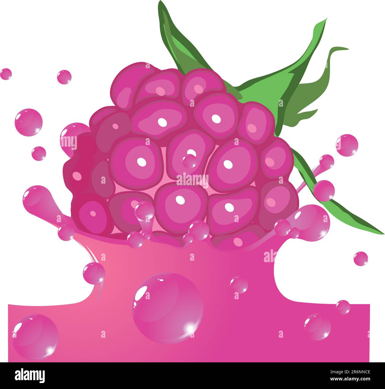 Raspberry falls in juice Stock Vector Image & Art - Alamy