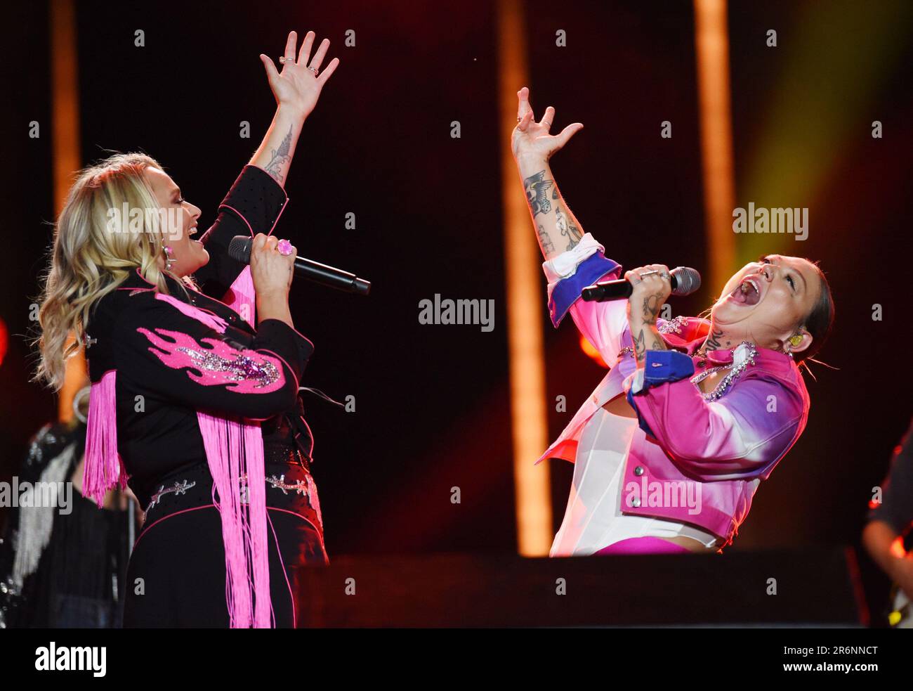 Nashville, TN, USA. 9th June, 2023. Miranda Lambert, Elle King on stage ...