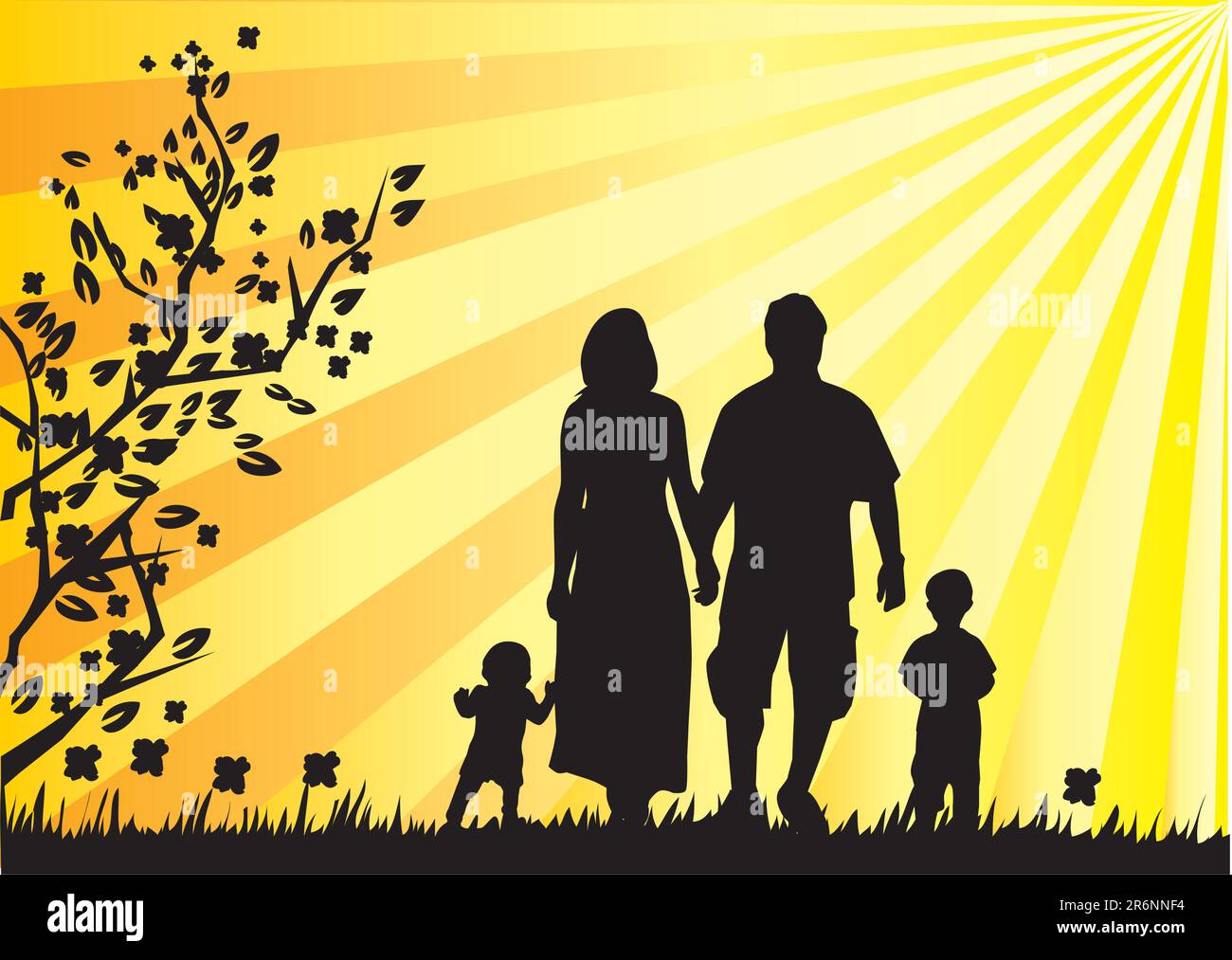 Happy family painting in Stock Vector Images - Alamy