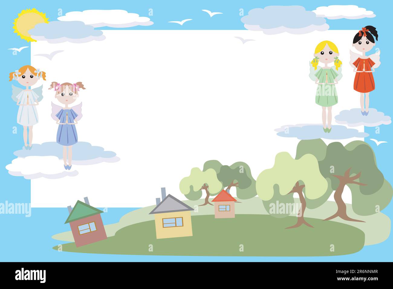 Angel christmas frame Stock Vector Images - Alamy