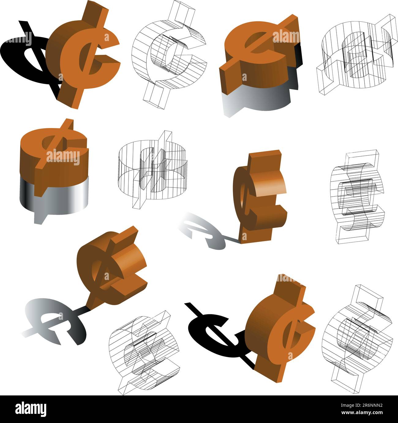 a variety view for 3d Symbols of cent Stock Vector Image & Art - Alamy