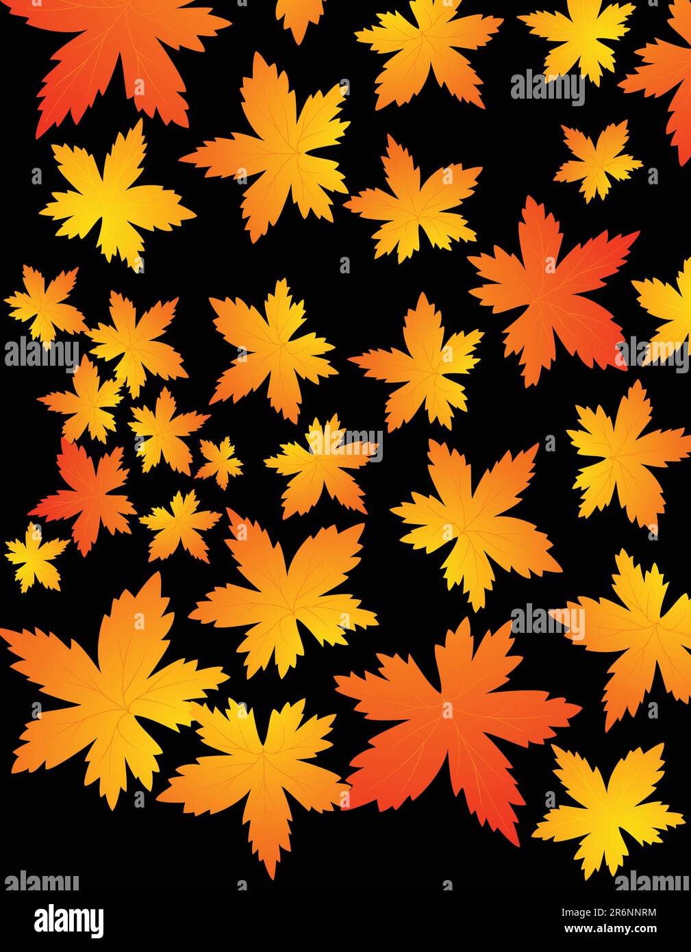 Autumn leaves on a black background Stock Vector Images - Alamy