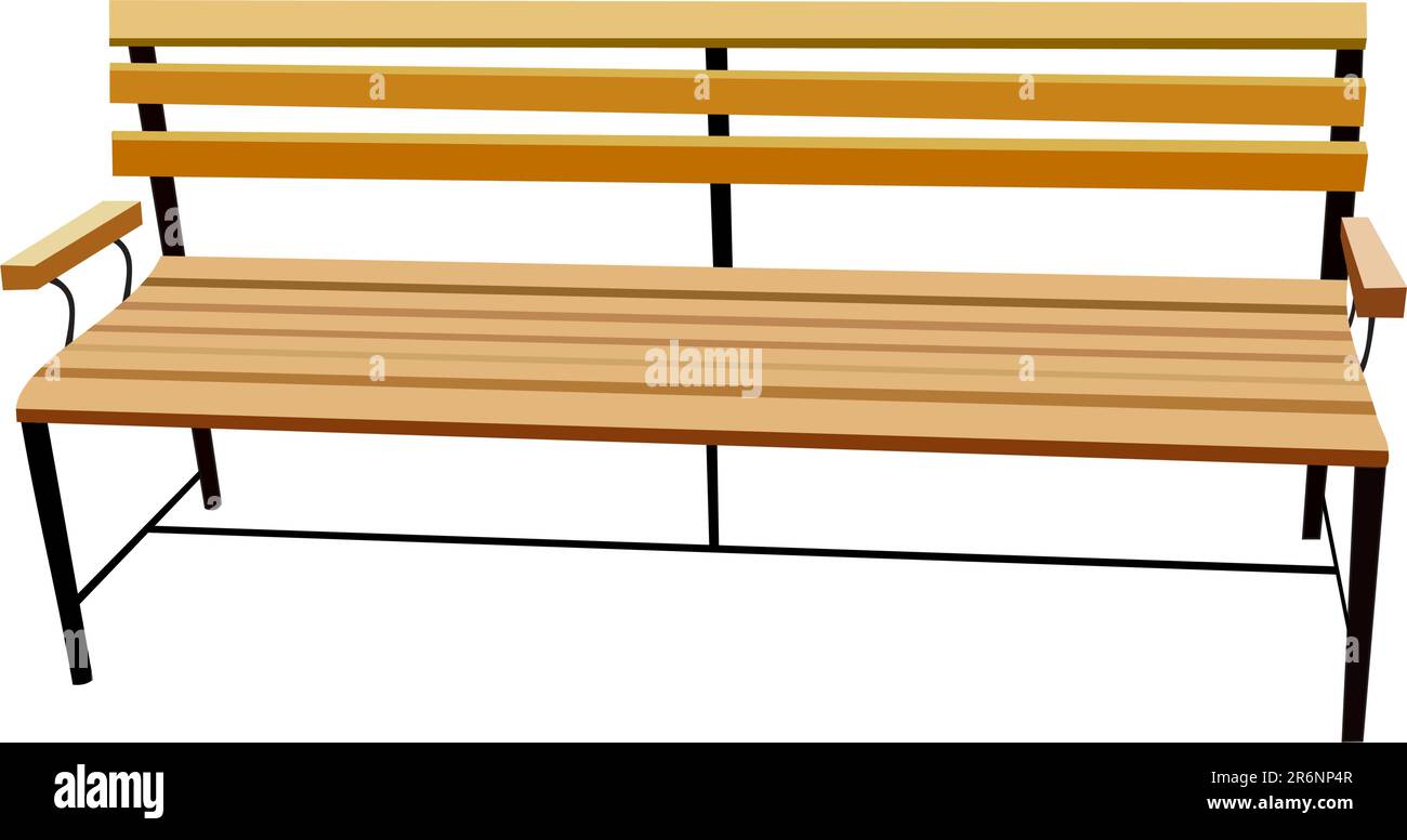 Realistic illustration of bench is isolated on white background. Vector ...