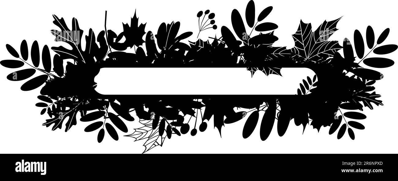 Autumn Leaf Border Clip Art Black And White