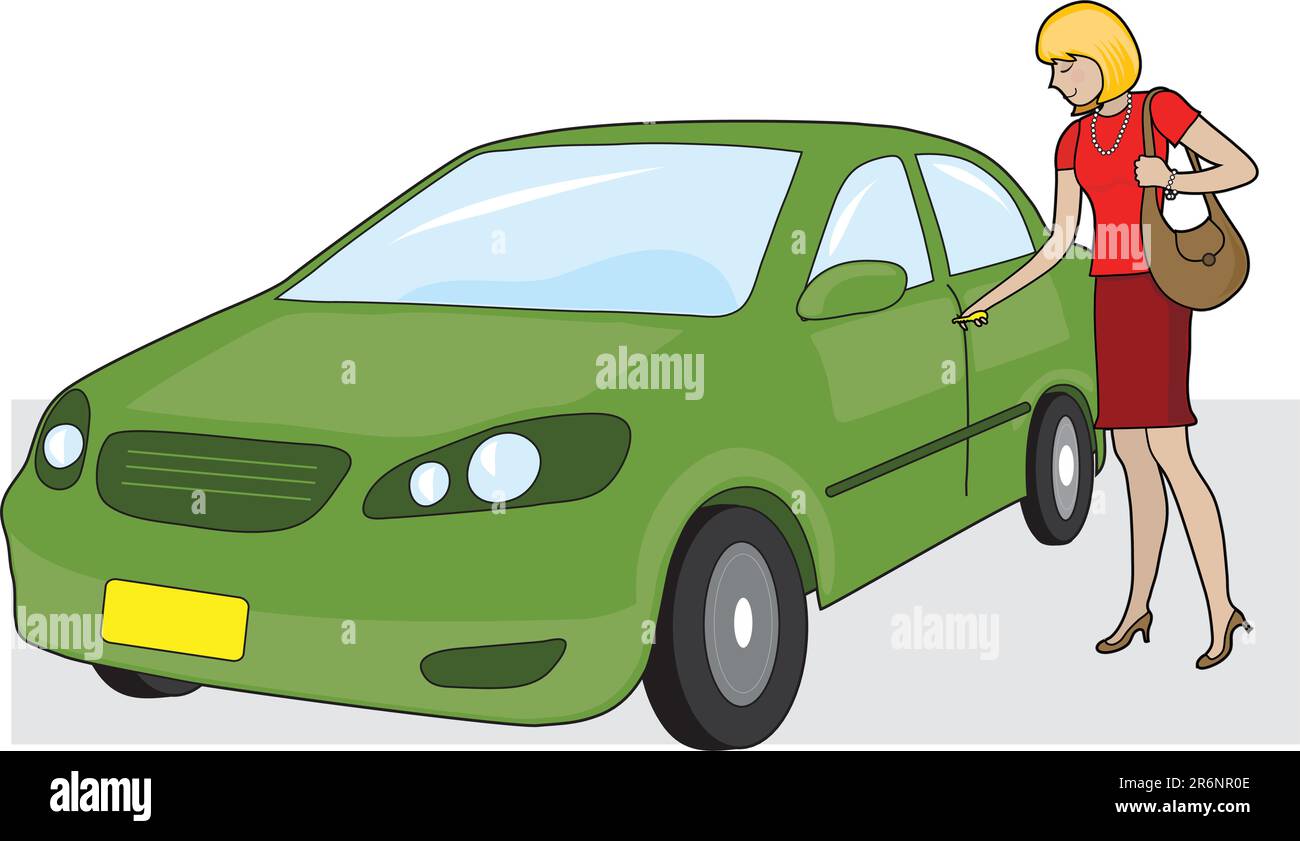 Getting into a car Stock Vector Images - Alamy