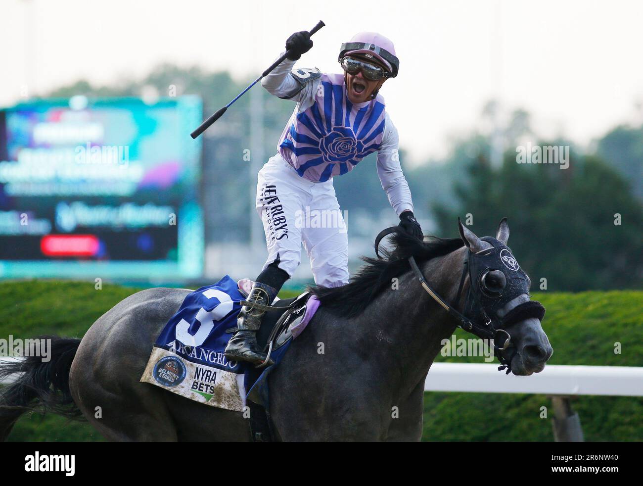 Elmont, United States. 10th June, 2023. Jockey Javier Castellano ...