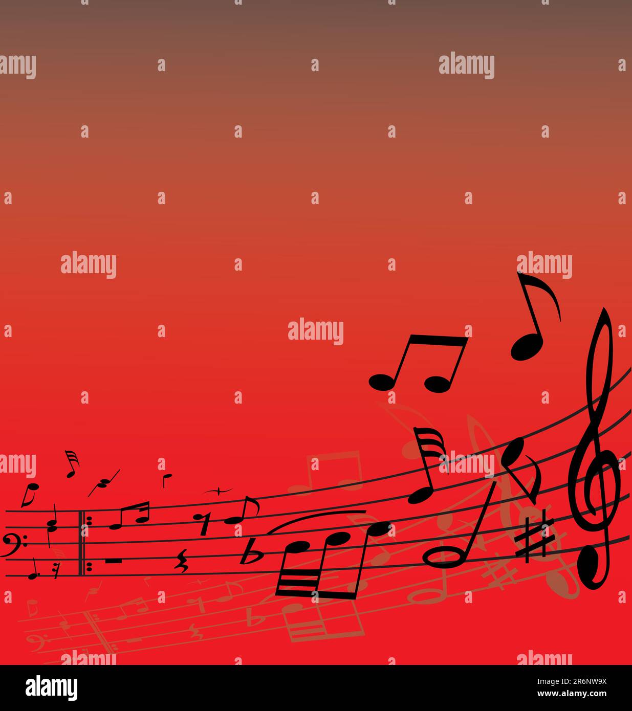 Abstract music background with different notes and lines Stock Vector ...