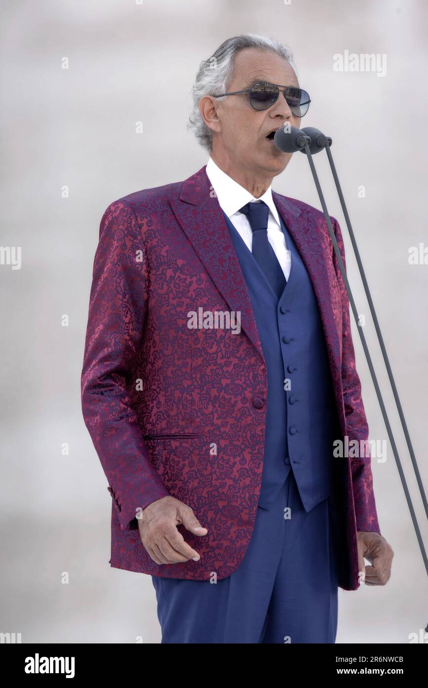 Vatican City, Vatican, 10 June, 2023. Singer Andrea Bocelli performs ...