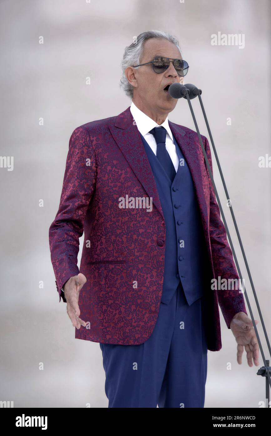 Vatican City, Vatican, 10 June, 2023. Singer Andrea Bocelli performs ...