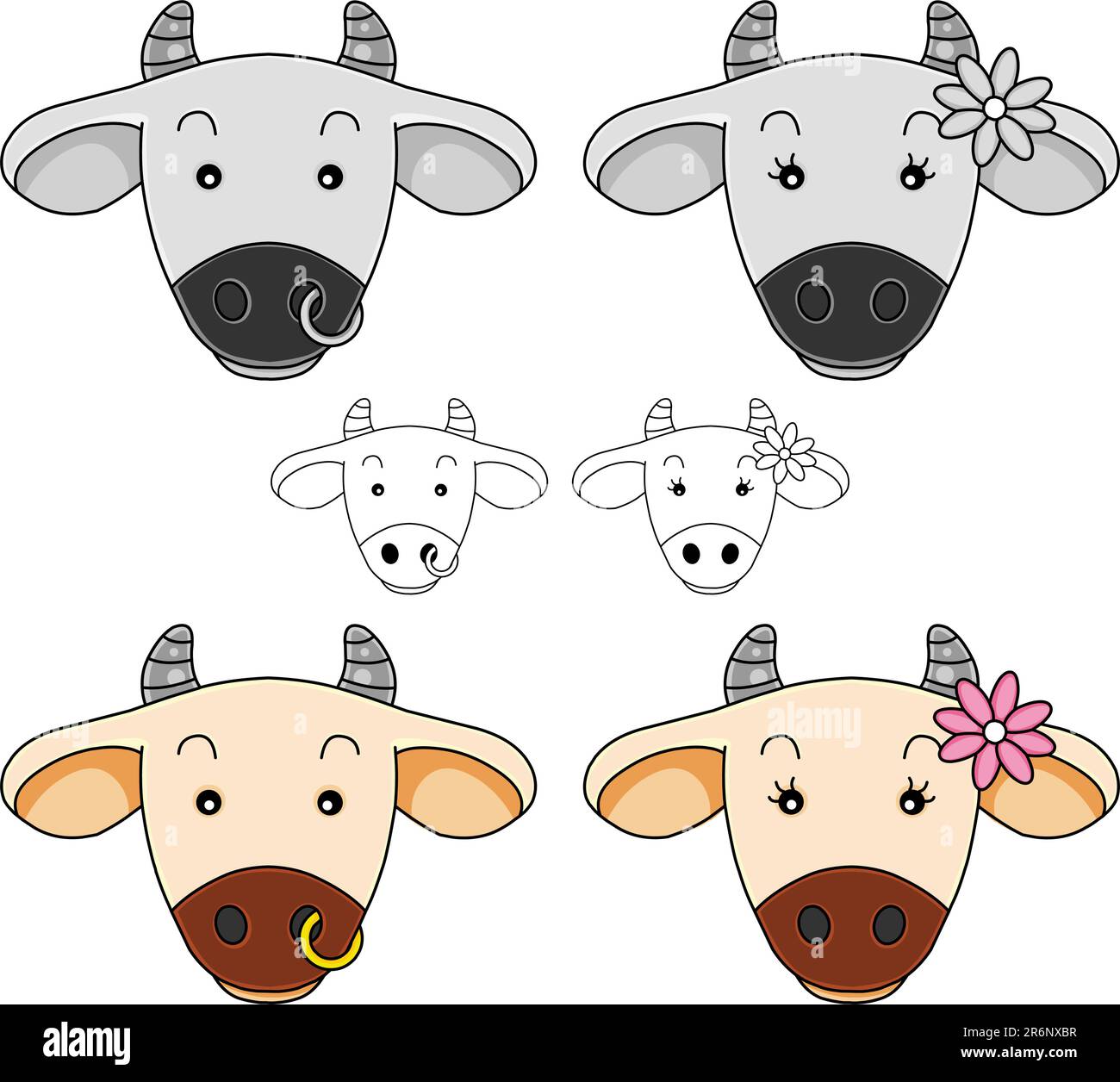 Cow in love Stock Vector Images - Alamy
