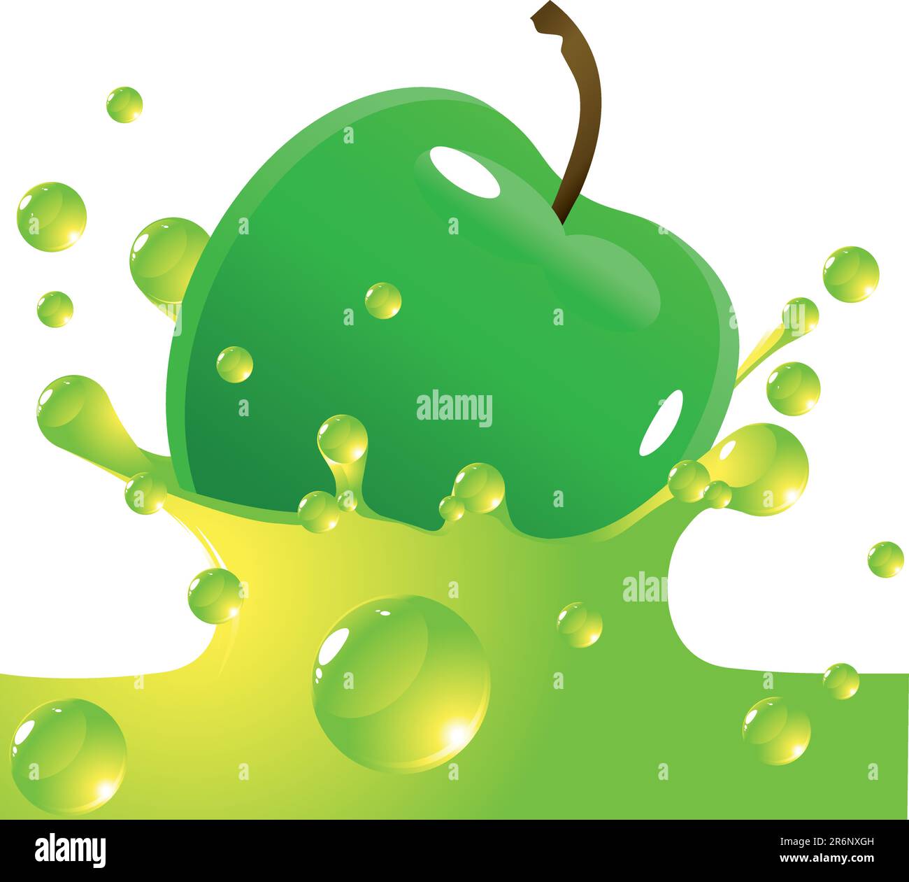 Apple with juice splash Stock Vector Images - Alamy
