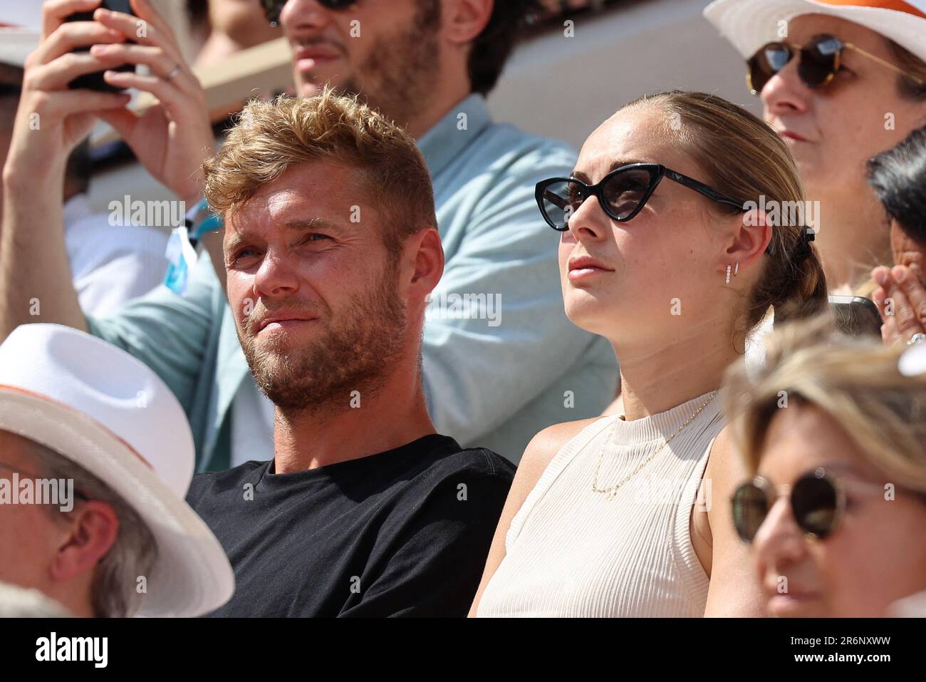 Paris, France. 10th June, 2023. Kevin Mayer and Delphine Jariel in the ...