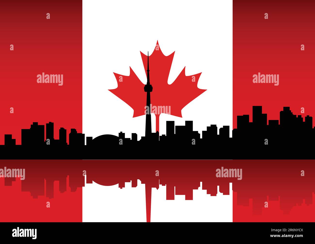 vector cityscape of Toronto isolated on the Canadian flag Stock Vector Image & Art - Alamy