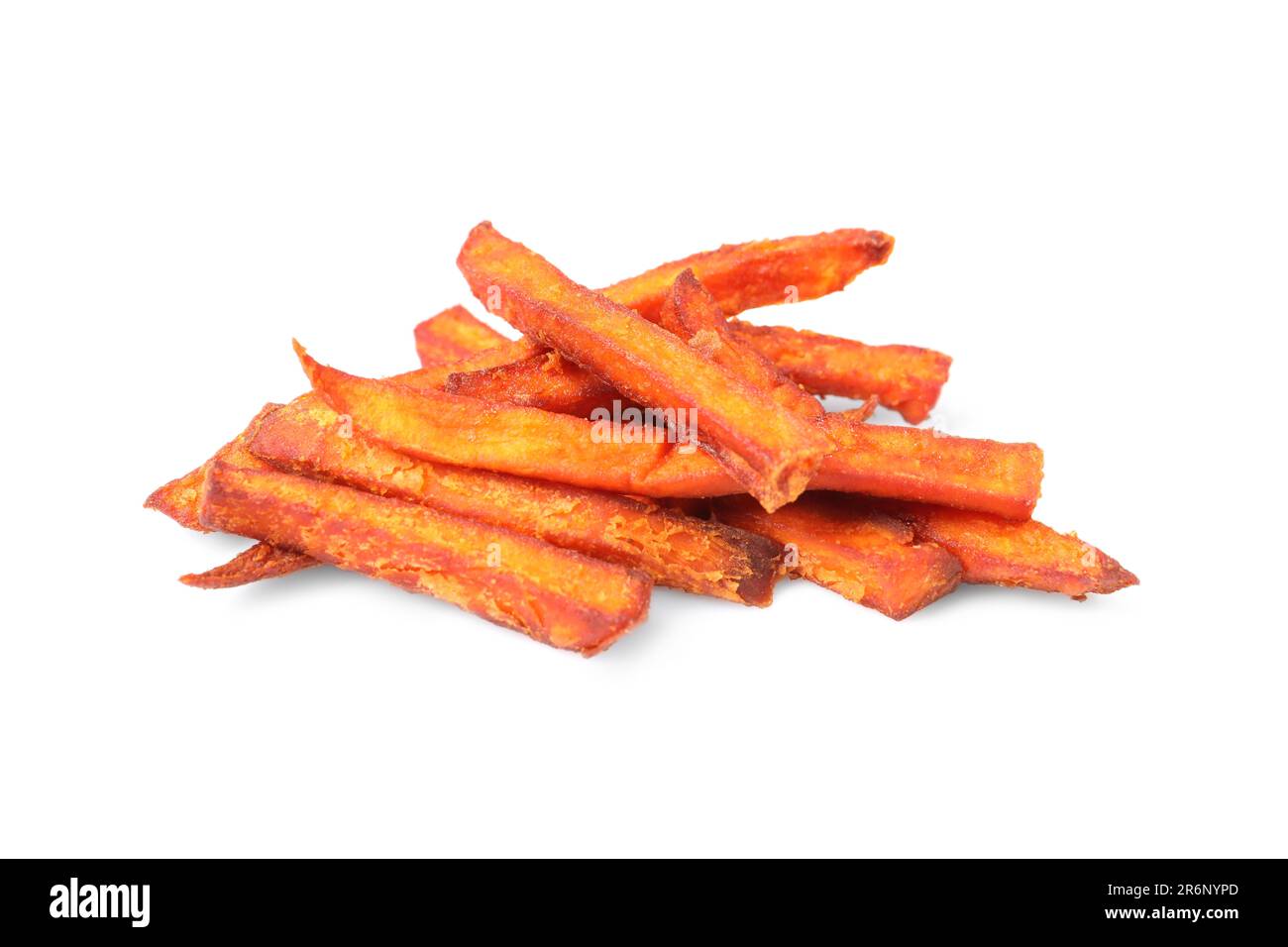 Delicious sweet potato fries on white background Stock Photo - Alamy