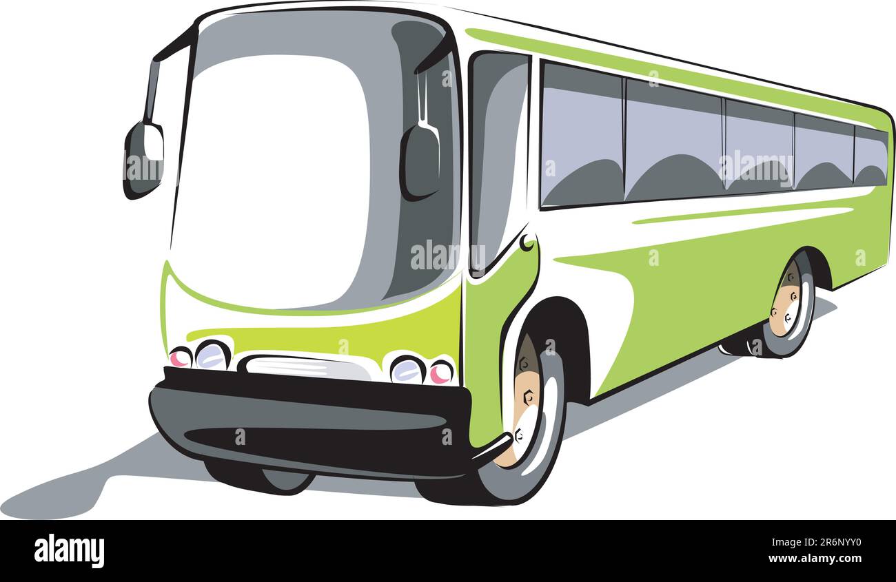 Illustration of a green transport bus Stock Vector Image & Art - Alamy