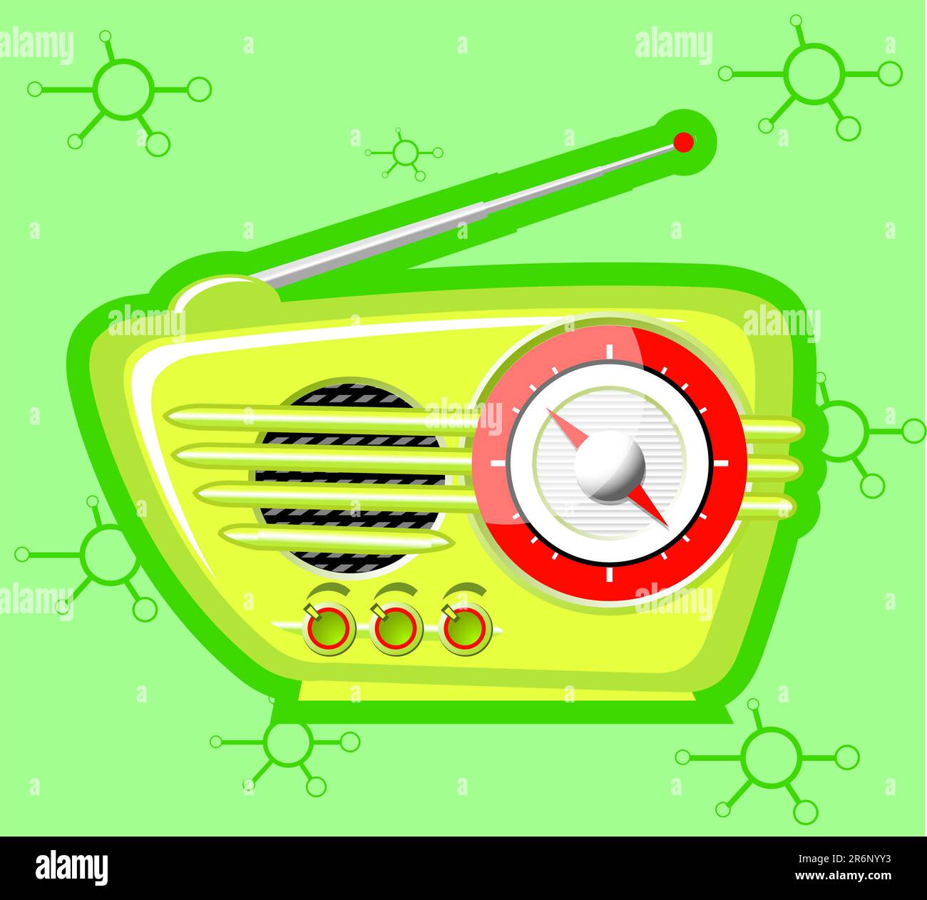 Vintage radio green Stock Vector Images - Alamy