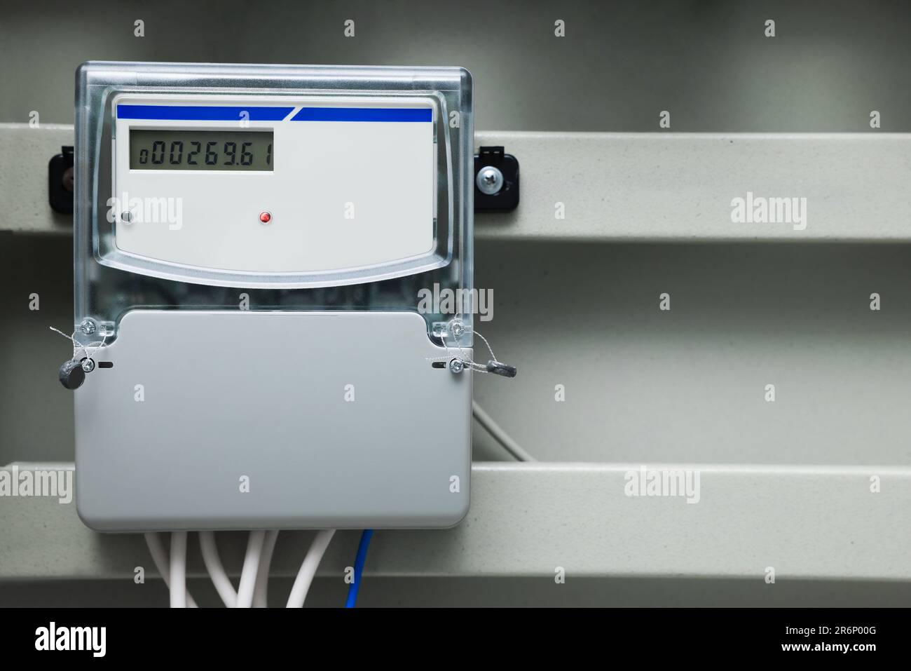 Electric meter in fuse box for power supply, closeup Stock Photo - Alamy